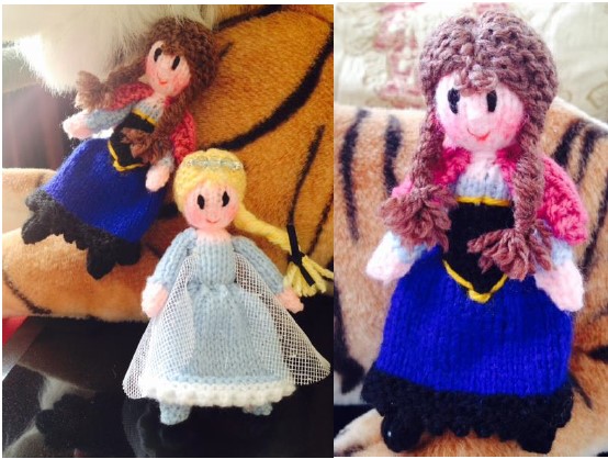 Anna & Elsa pocket size doll knitting pattern